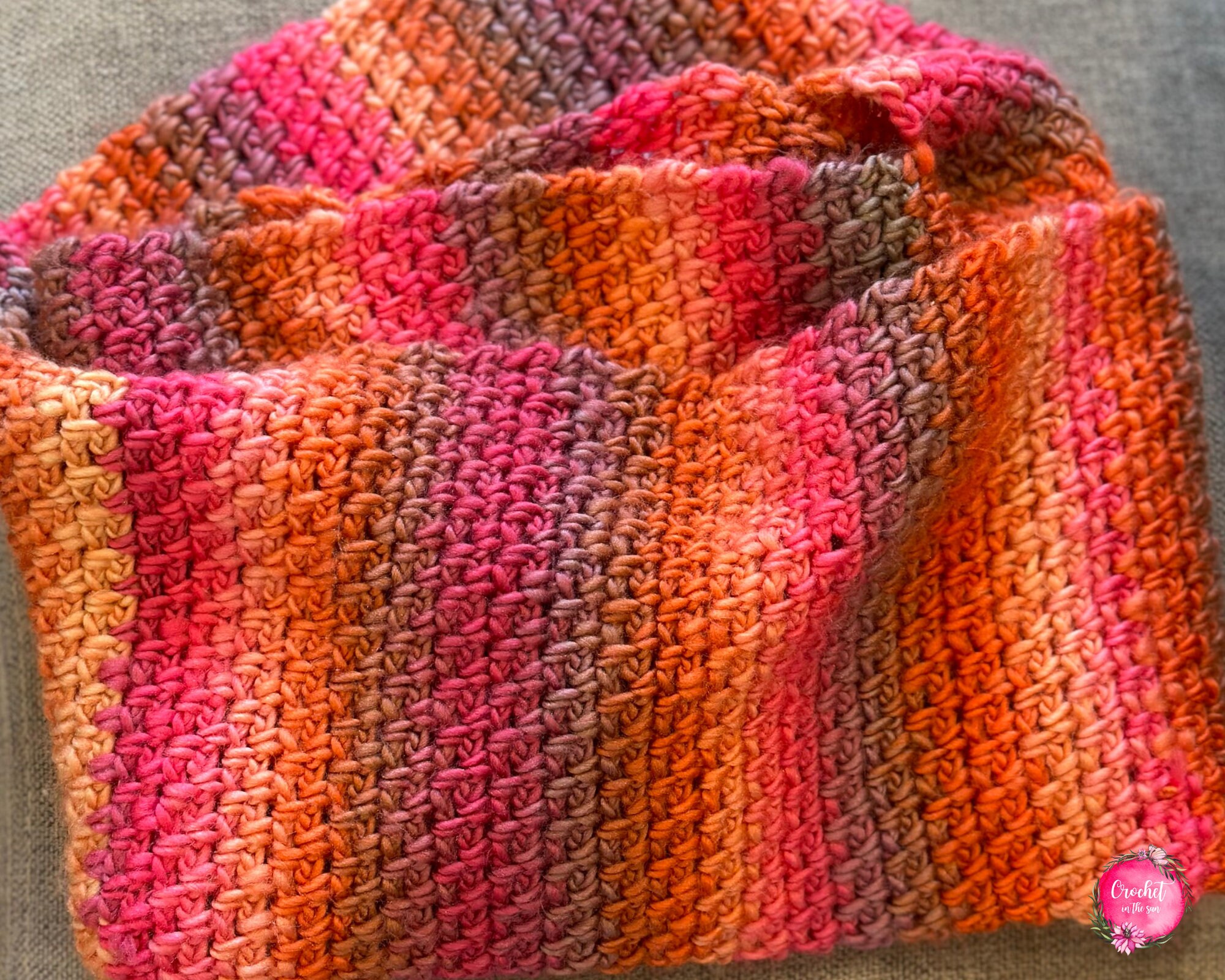 Moss Stitch Crochet Scarf Pattern, Uluru Sunset (PDF Download) - Etsy