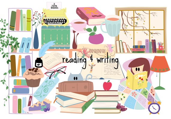 Children Reading And Writing Clip Art