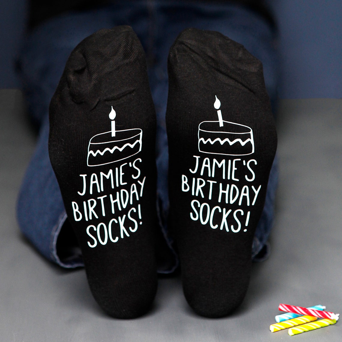 Personalised Cake Design Birthday Socks - Etsy
