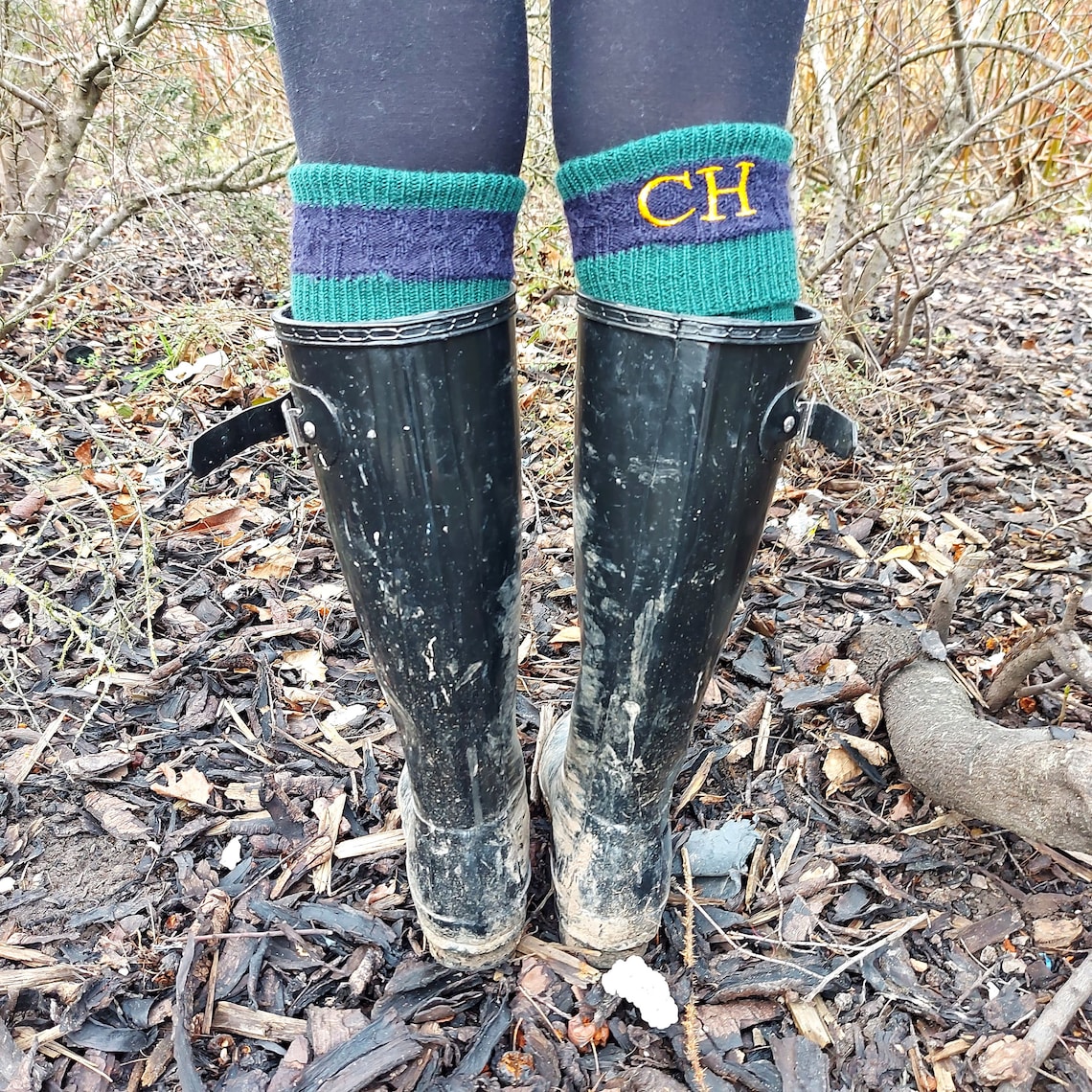 Luxury Monogrammed Knitted Welly Socks | Etsy