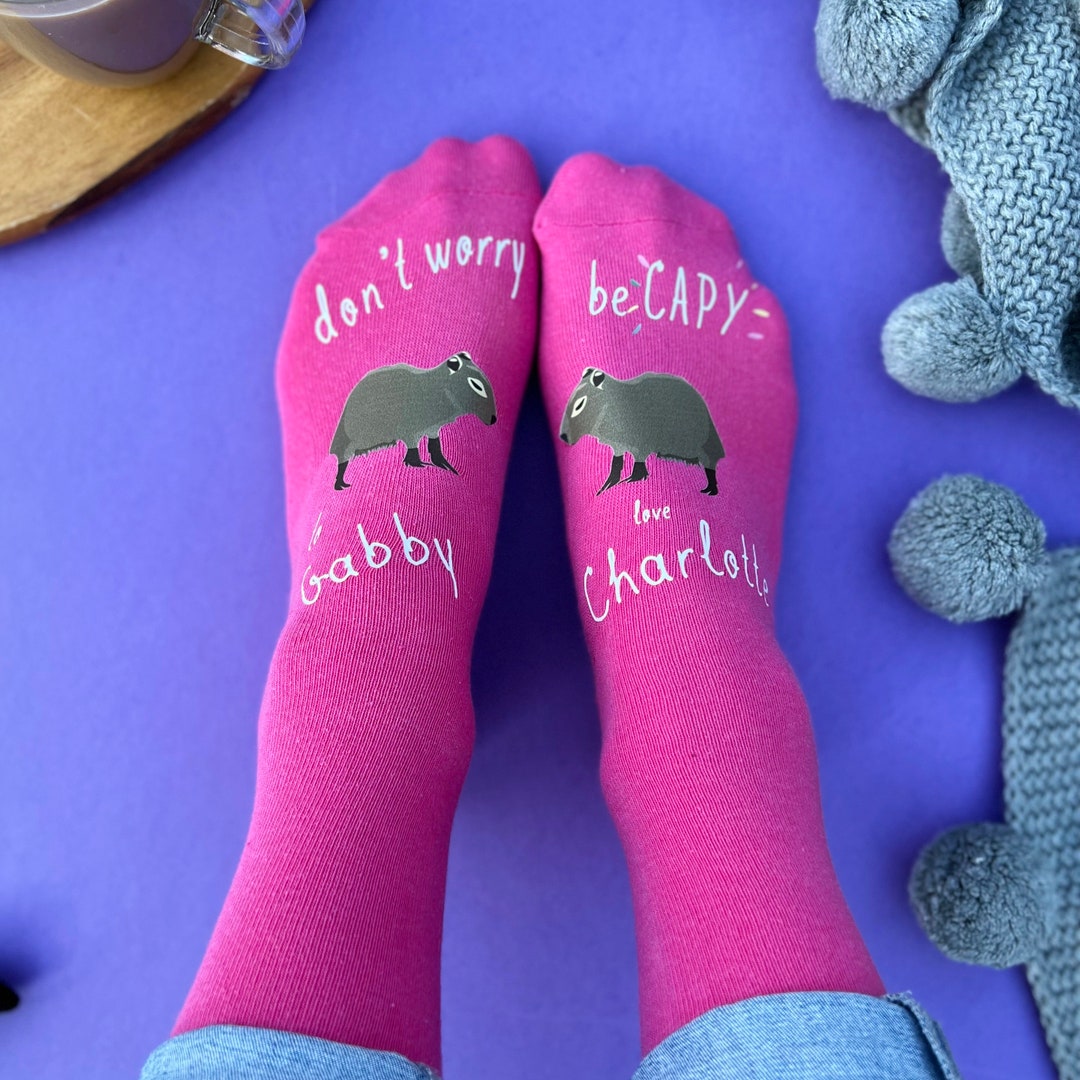 Don't Worry Be Capy Socks | Capybara Socks | Cute Gifts | Gifts for Her ...