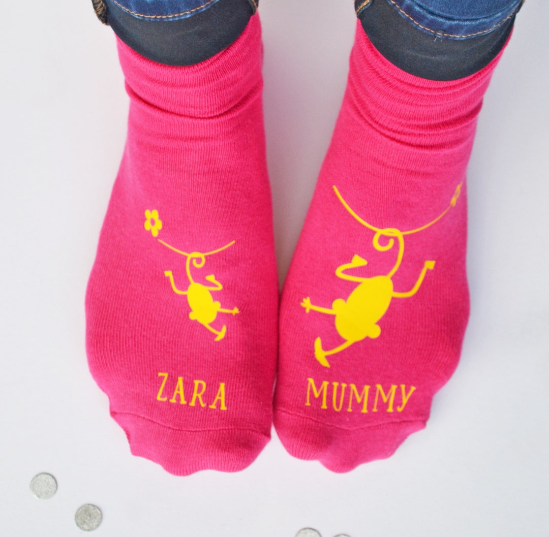 Personalised Cheeky Monkey Mummy Socks | Mother's Day | Mummy and Me ...