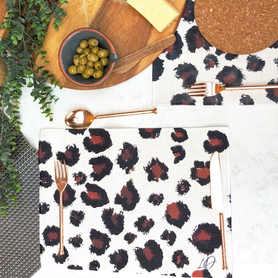 Personalised Leopard Print Placemats - Etsy