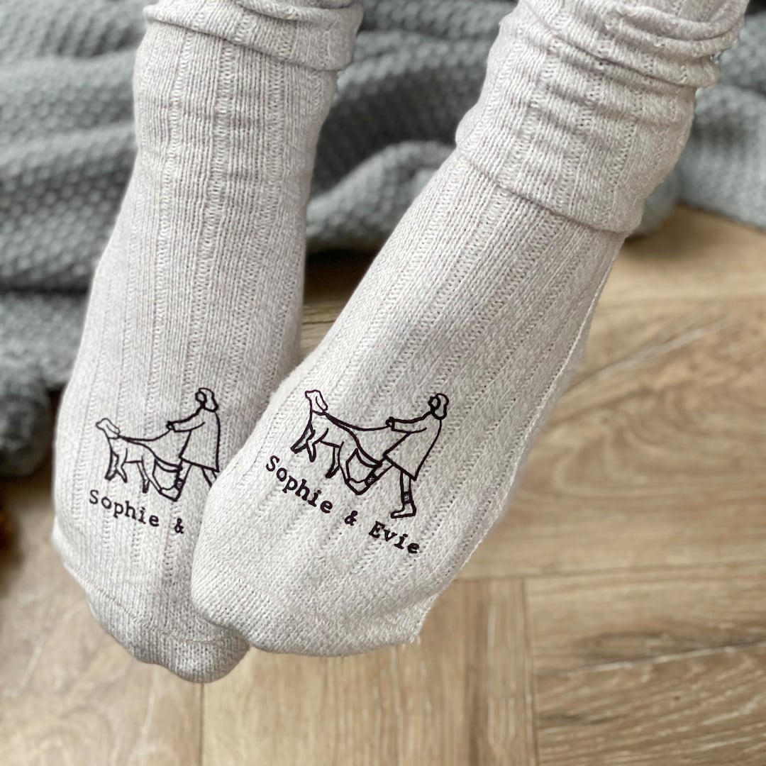 Personalised Dog Walking Socks: Custom Dog & Owner Gift - Etsy UK