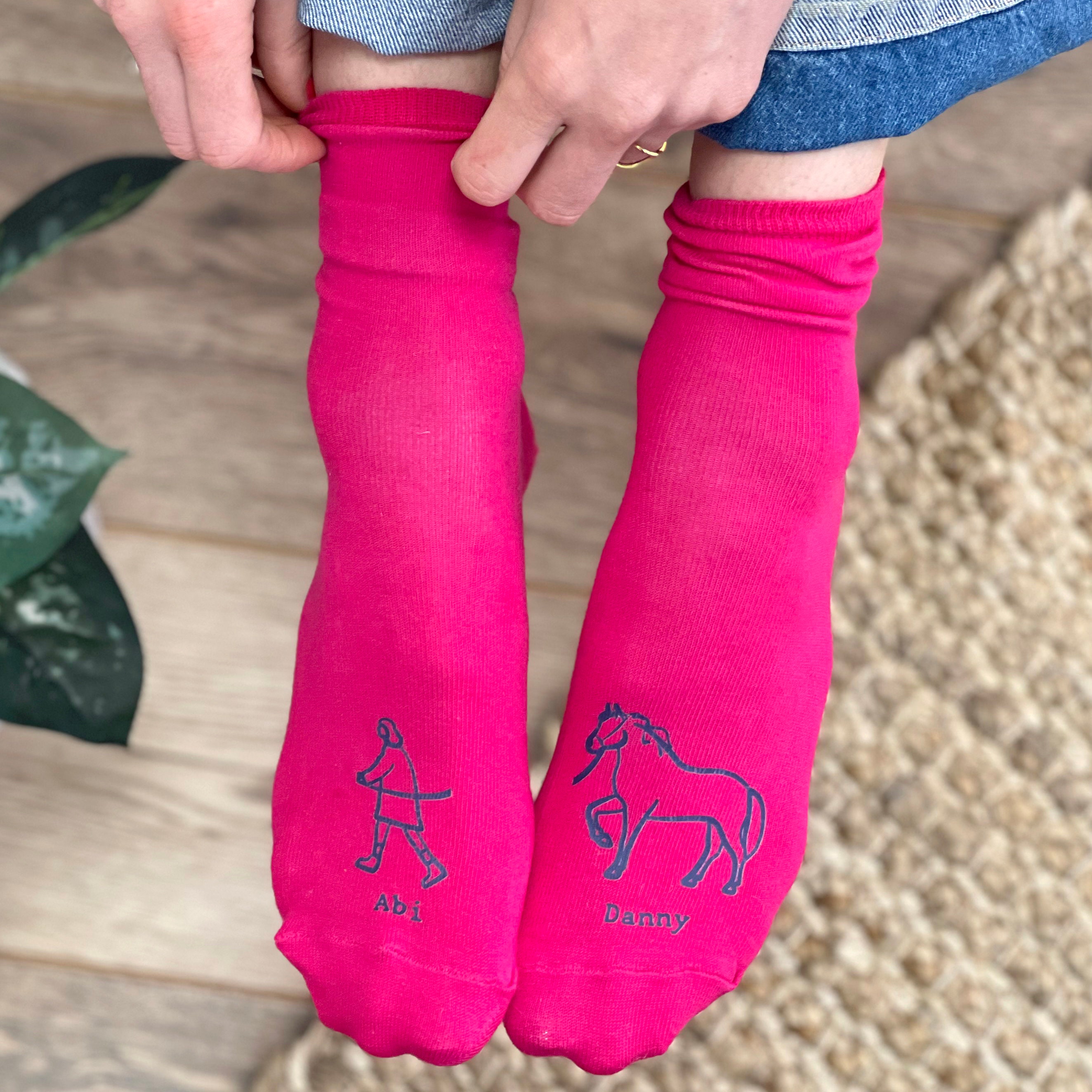 Personalised Horse & Rider Socks: Equestrian Gift - Etsy UK