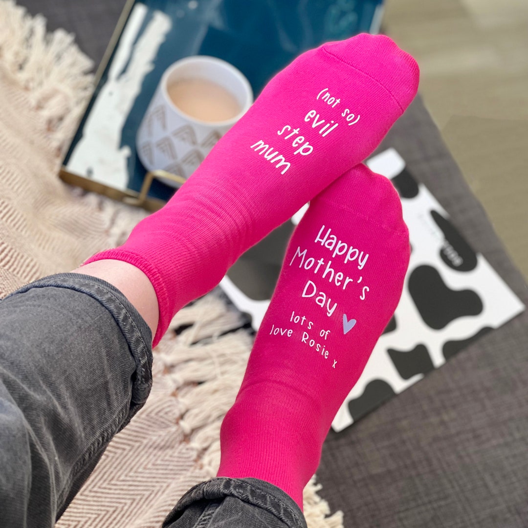Evil Step Mum Personalised Mother's Day Socks | Gifts for Mum | Mother ...