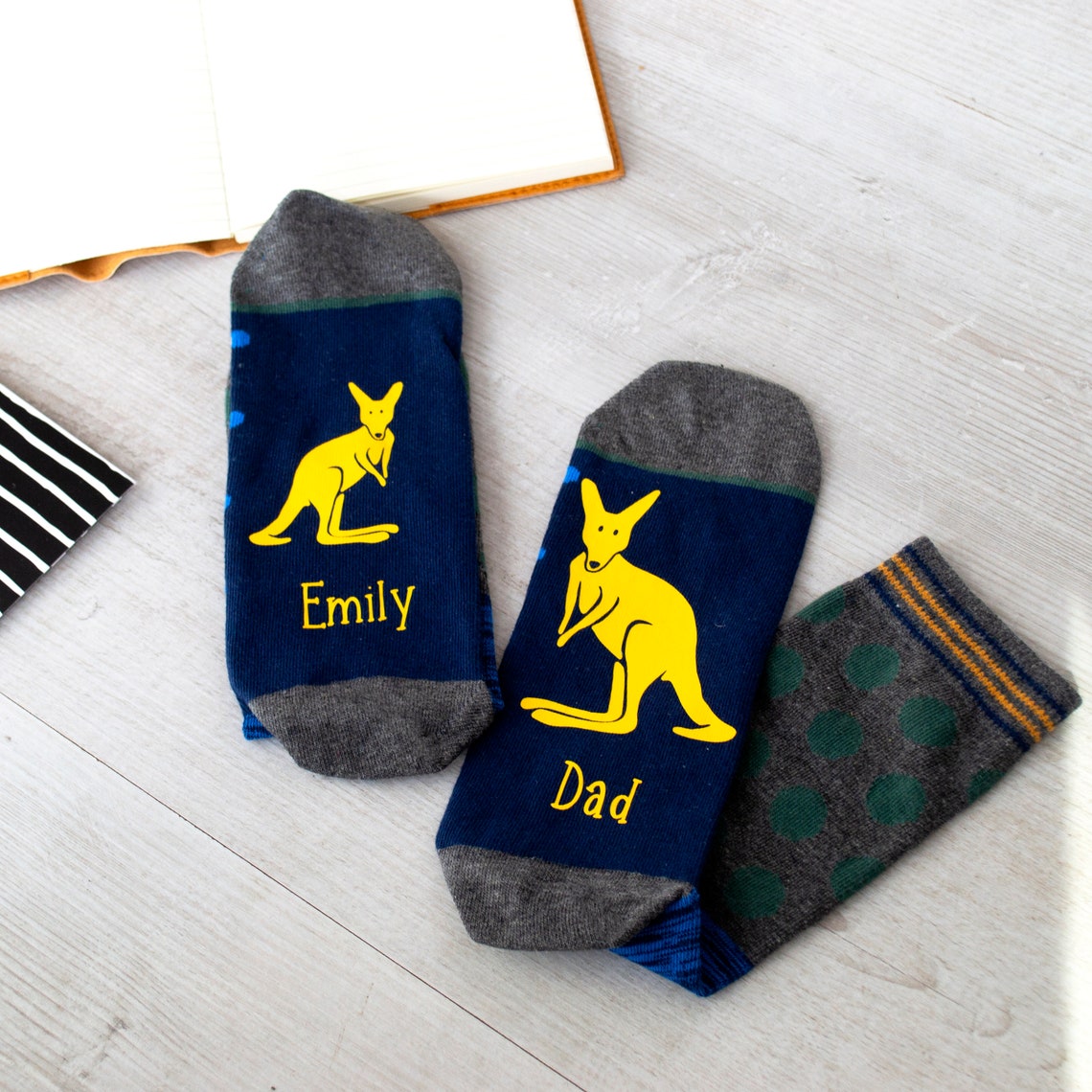 Personalised Daddy Kangaroo Socks | Etsy
