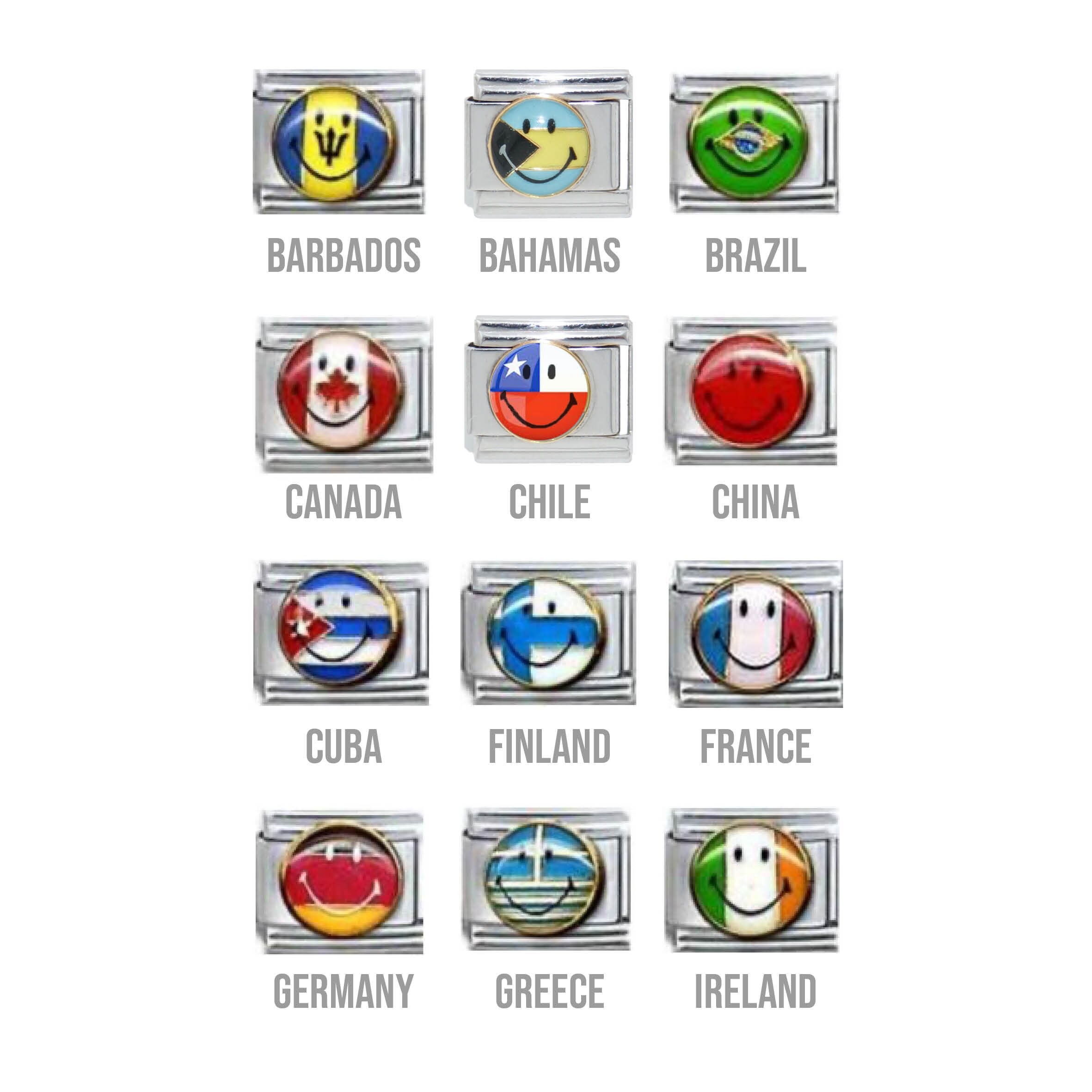 Smiley Face Flags Casa D'oro 9mm Classic Italian Charm - Etsy UK