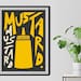 Mustard Illustration Print, Food Sign, Mid Century Modern, Kitchen ...