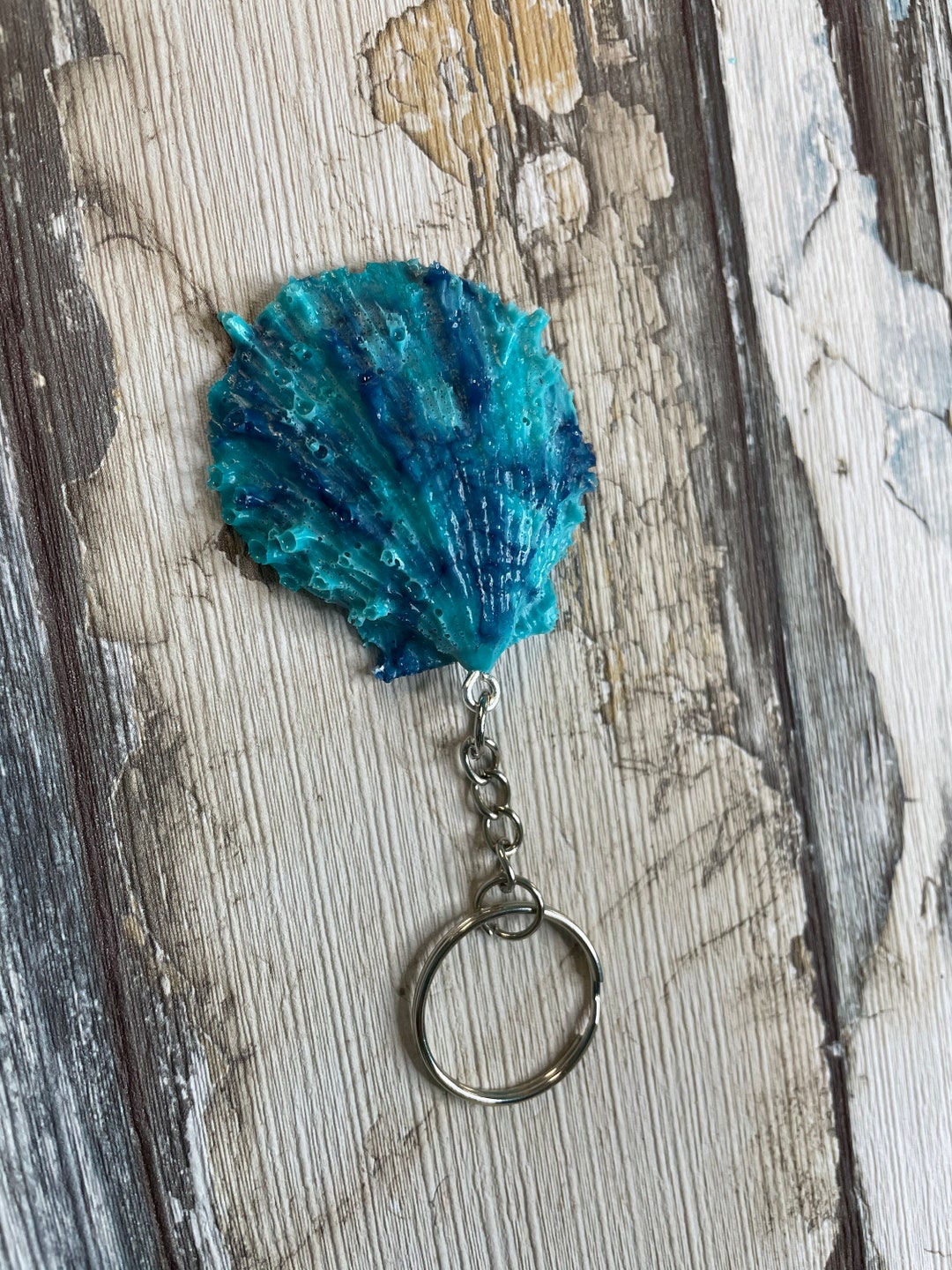 Ocean Resin Sea Barnacle Shell Key Ring - Etsy