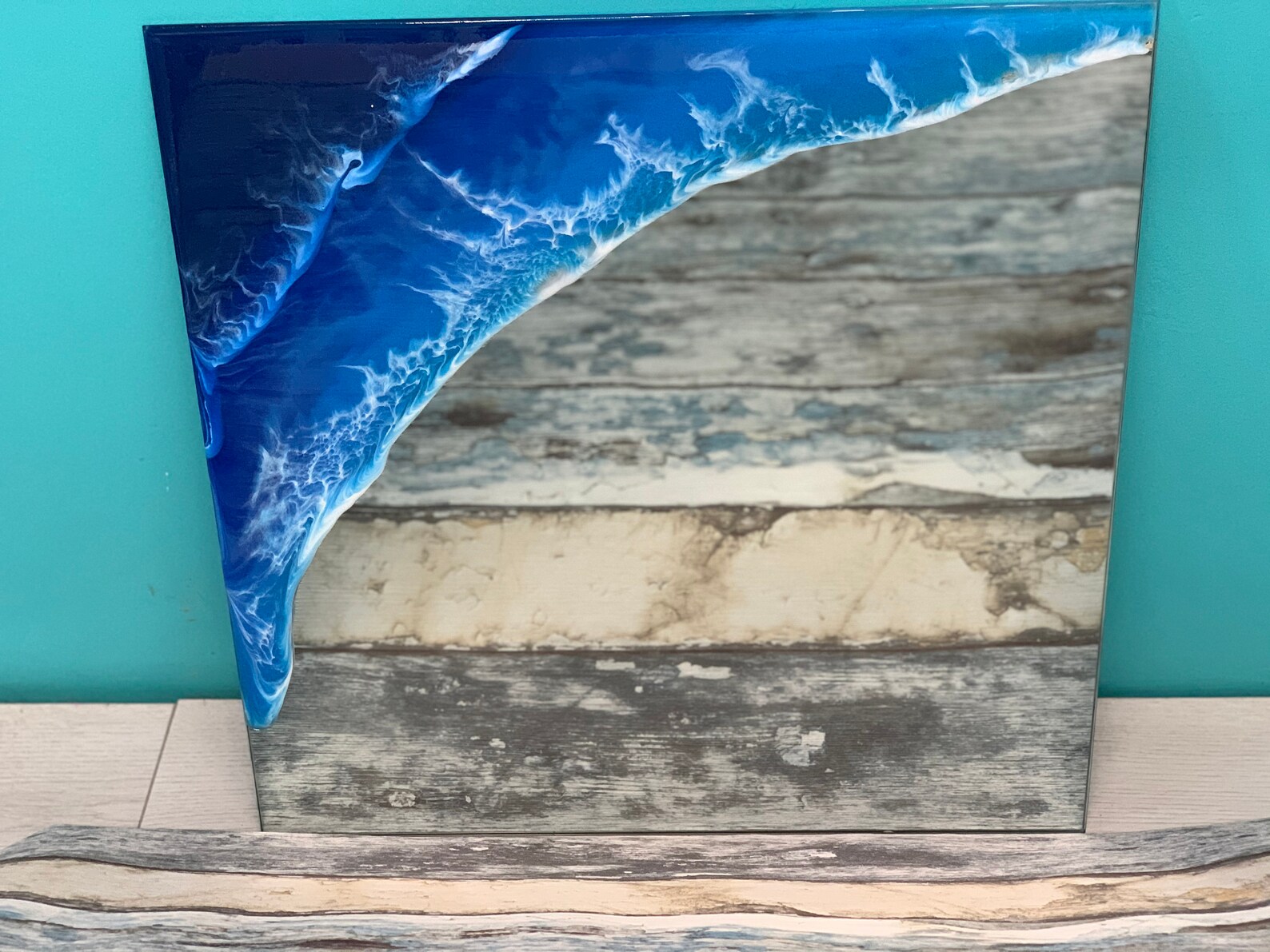 Ocean Mirror Art 40cm X 40cm - Etsy New Zealand