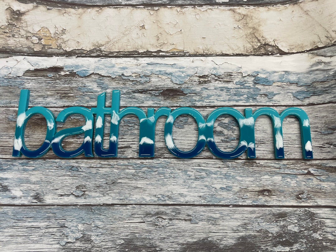 Ocean Bathroom Sign - Etsy