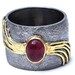 Mixed Metal 5 Waves Ruby Ring, Vintage Collection, 18K Gold Ring, 925 ...