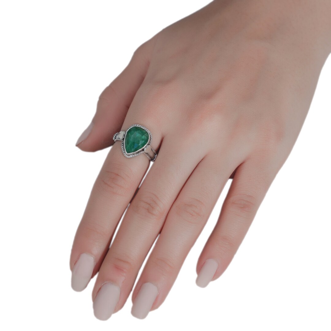 Green Aventurine Silver Ring, 925 Gemstone Ring, Green Stone ,taurus ...