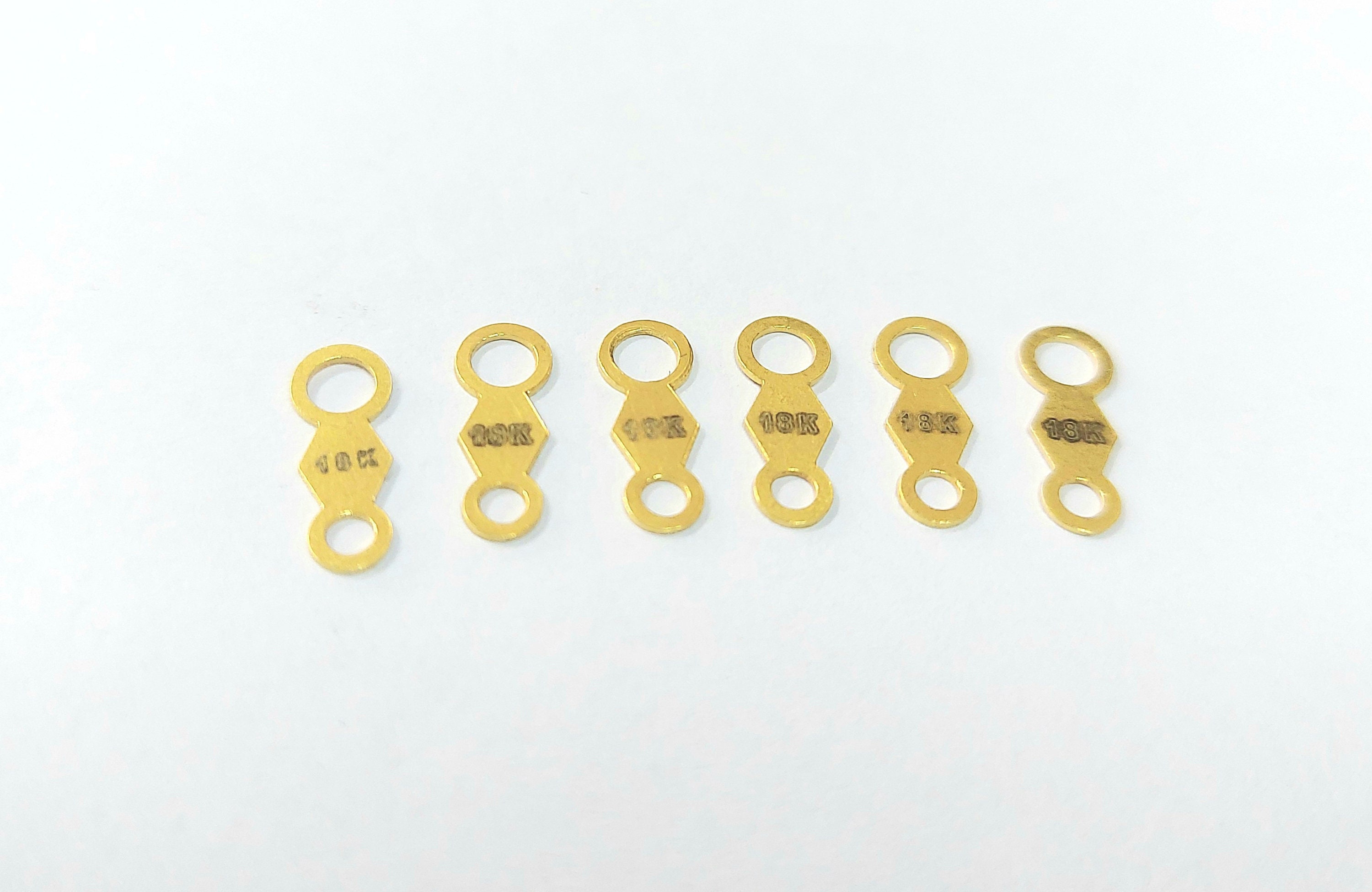 18k Gold Findings I Gold Tag I Flat End Tags 11 mm I Chain | Etsy