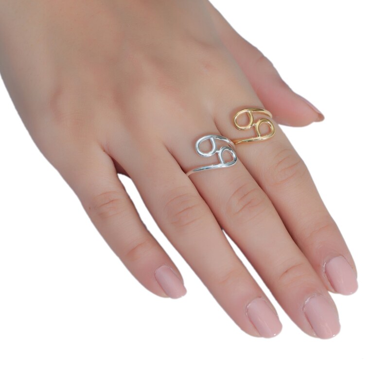 CANCER 18k Gold Vermeil Zodiac Sign Ring Horoscope Ring - Etsy