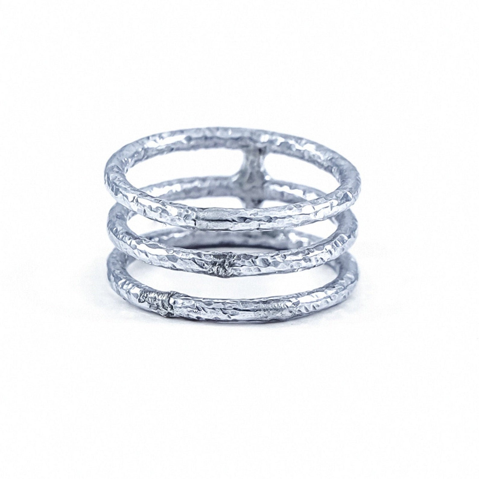 Hammered Sterling Silver Stackable Rings Silver Stacking | Etsy