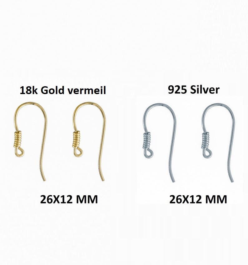 Set of 100 Pairs 26X12 MM Ear Wire Hook Gold Vermeil DIY | Etsy