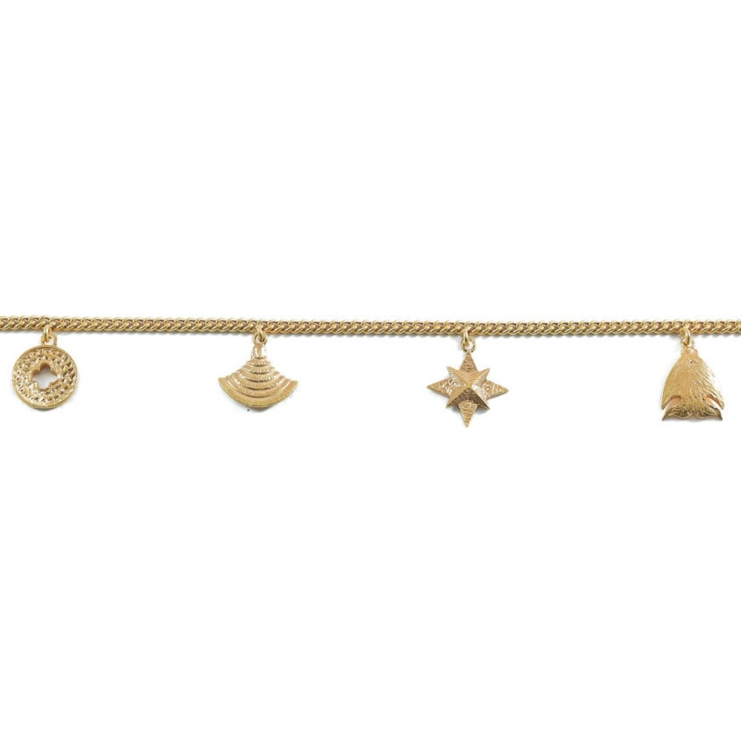 Hammered Dainty Charms Bracelet All in Gold Vermeil Tiny - Etsy