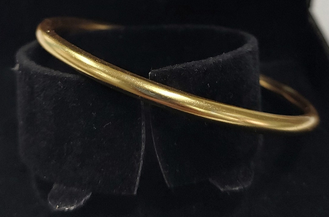 Handmade Gold Vermeil Bangle: 925 Silver Stacking Jewelry (3.8mm) - Etsy