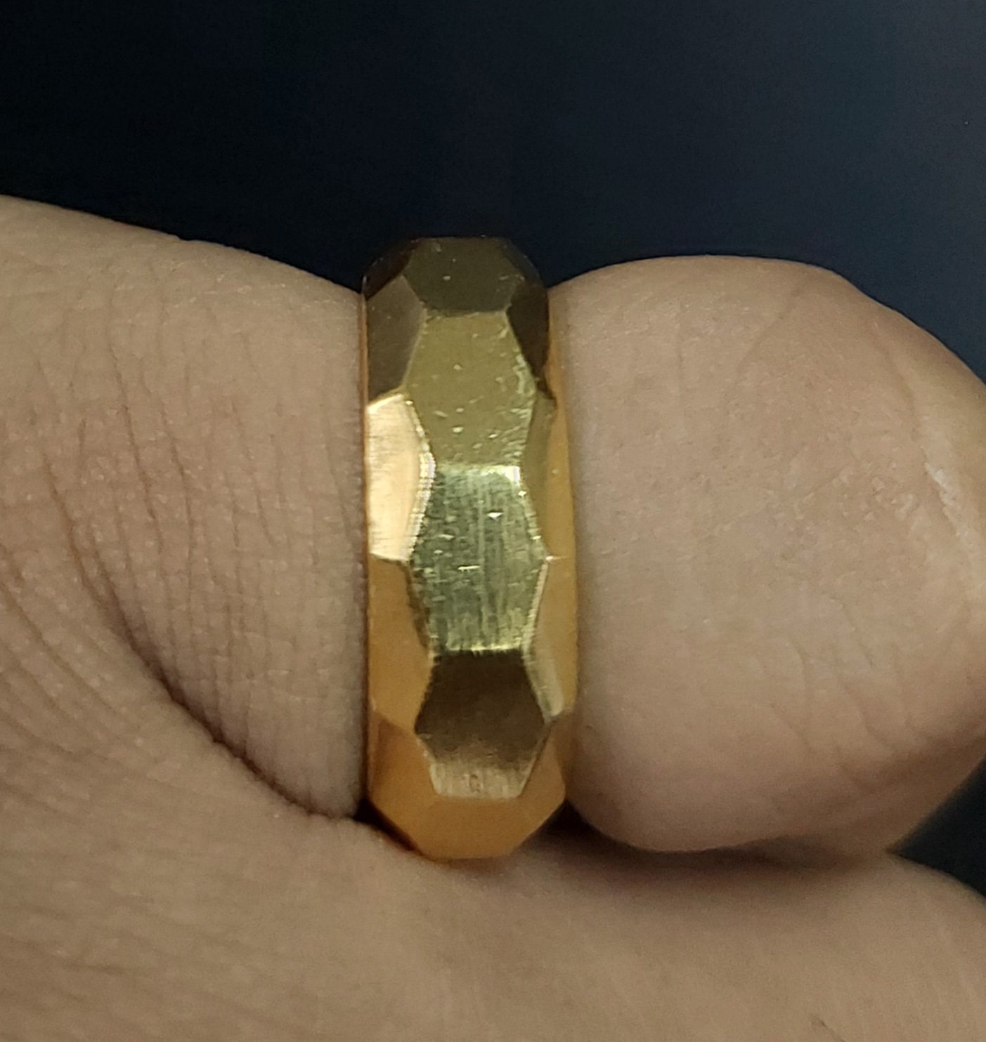 Solid Bands for Men Gold Vermeil Ring Heavy Solid Bands - Etsy UK