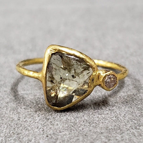 Rustic Diamond Ring - Etsy
