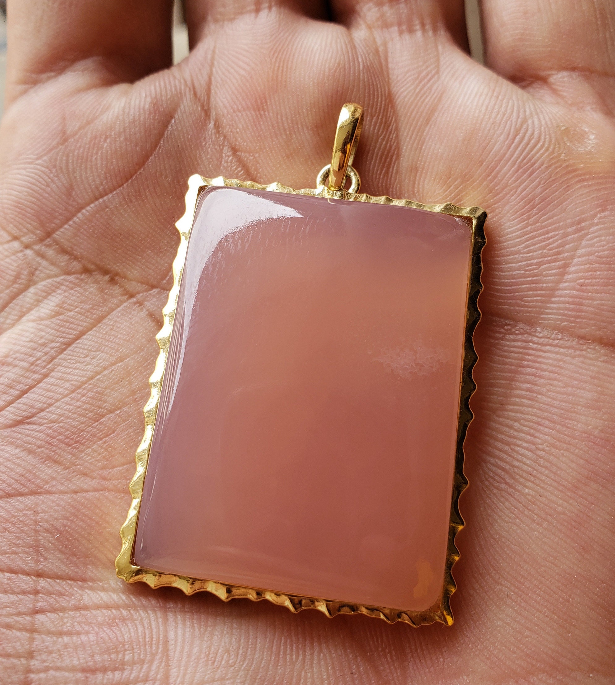 Collar de cuarzo rosa colgante de cuarzo rosa collar | Etsy