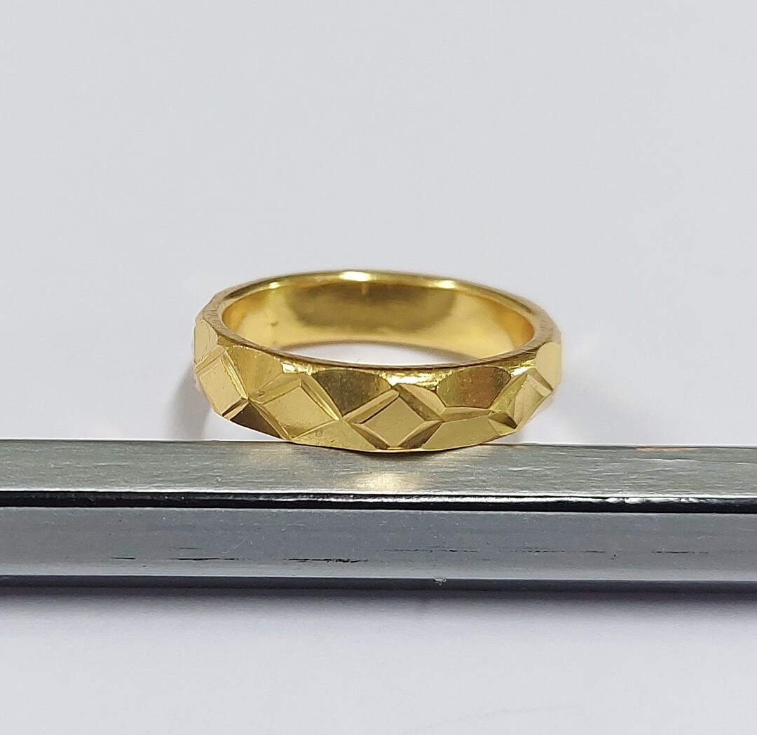 4 MM Men's Gold Vermeil Heavy Rings, Gold Bands, Statement Rings for ...