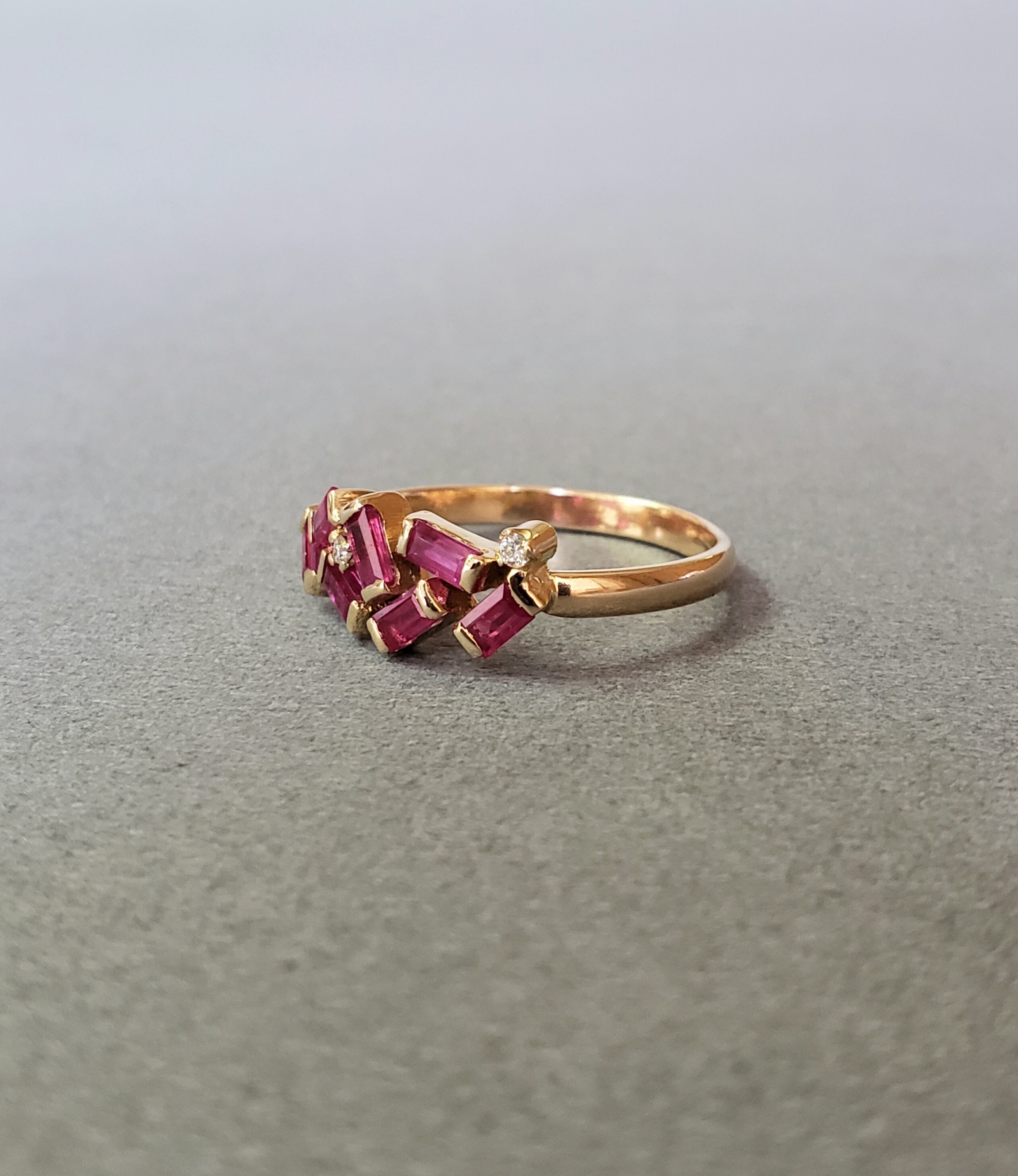 Baguette Cut Ruby Ring In 18k Gold Color Stone Jewelry Ruby | Etsy