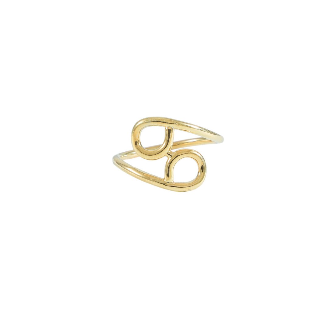 CANCER 18k Gold Vermeil Zodiac Sign Ring, Horoscope Ring, Astrology ...
