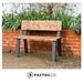 Wooden Garden Bench With Steel Legs and Backrest. Rustic Bench for ...