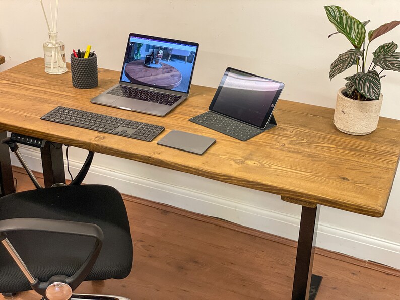 Industrial Style Height Adjustable Desk Sit Stand Desk With - Etsy