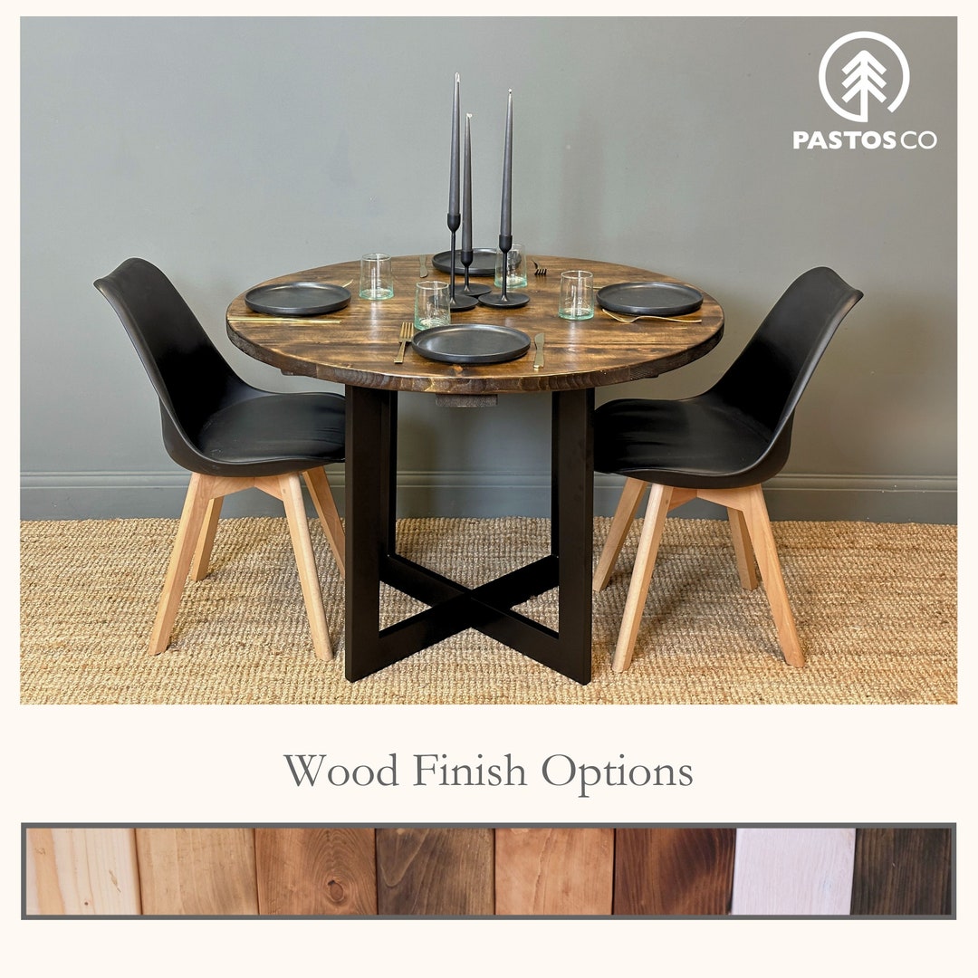 Round Dining Table. Handmade With Rustic Reclaimed Wood. Industrial ...