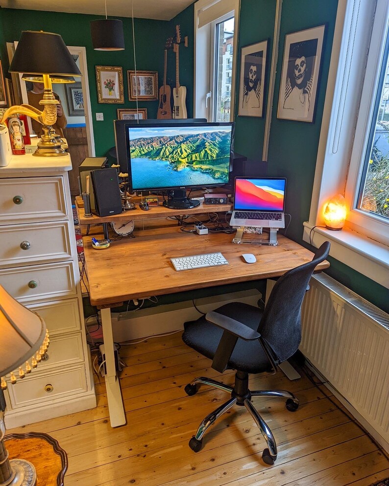 Industrial Style Height Adjustable Desk Sit Stand Desk With - Etsy