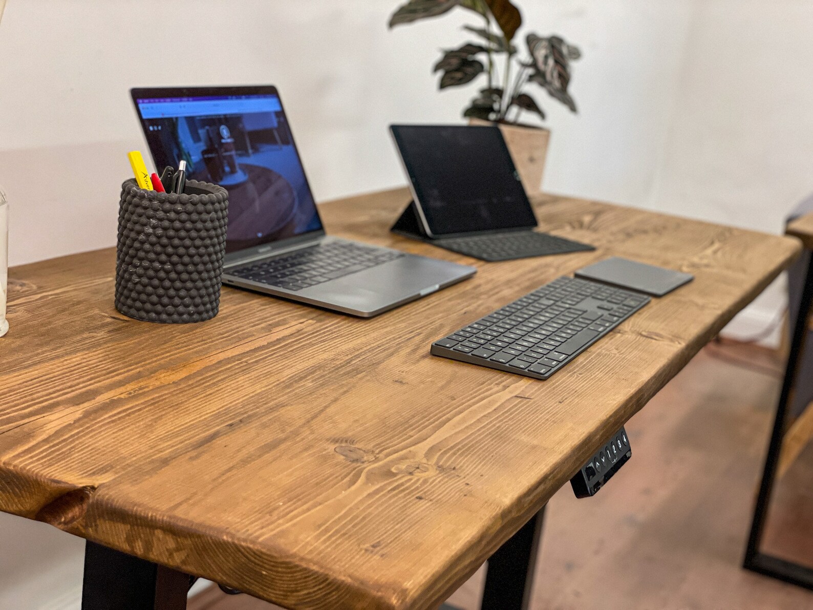 Industrial Style Height Adjustable Desk Sit Stand Desk With - Etsy