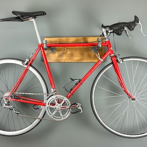 Industrial Rustic Bike Rack. Wall Mounted Bike Display Rack. Wooden ...