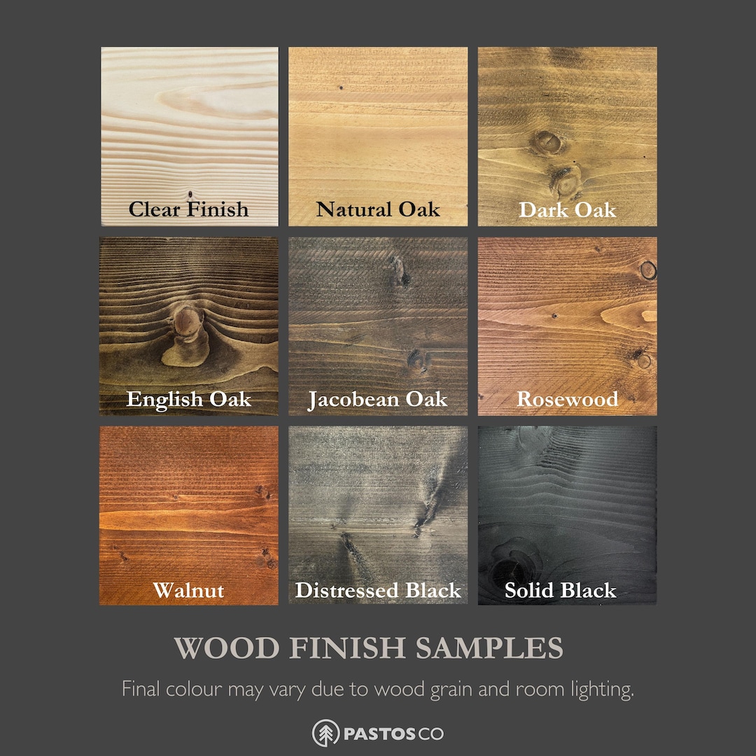 Wood Finish Samples: Choose From 8 Oak, Pine, Rosewood, Walnut & Black ...