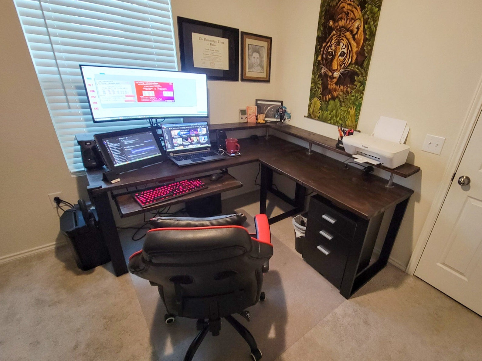 Corner Desk Industrial Style L Shape Desk Riser Shelf - Etsy