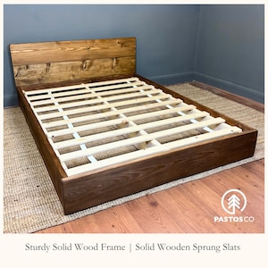 Low Platform Wooden Bed Frame. Modern Minimalist Bed Frame With or ...