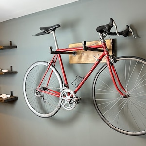 Industrial Rustic Bike Rack. Wall Mounted Bike Display Rack. Wooden ...