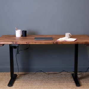 Industrial Style Height Adjustable Desk | Sit Stand Desk With Electric ...