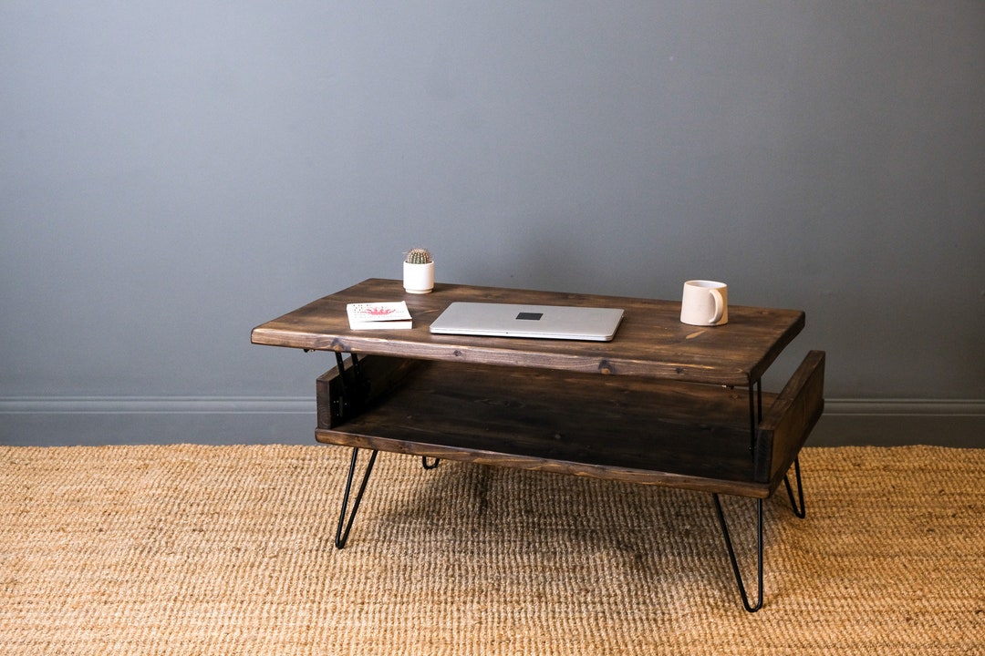 Rustic Coffee Table With Lift up Top Coffee Table With Storage Space Industrial Style Coffee Table Handmade Table With Reclaimed Wood Etsy Canada