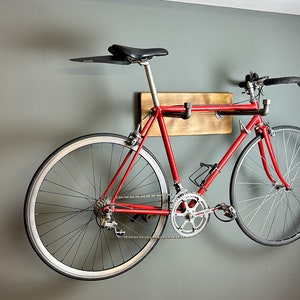 Industrial Rustic Bike Rack. Wall Mounted Bike Display Rack. Wooden ...