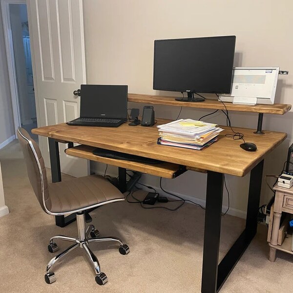Studio Desk With Keyboard Tray - Etsy