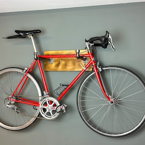 Industrial Rustic Bike Rack. Wall Mounted Bike Display Rack. Wooden ...