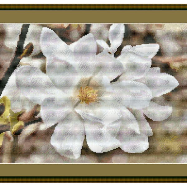 Magnolia Cross Stitch Pattern - Etsy