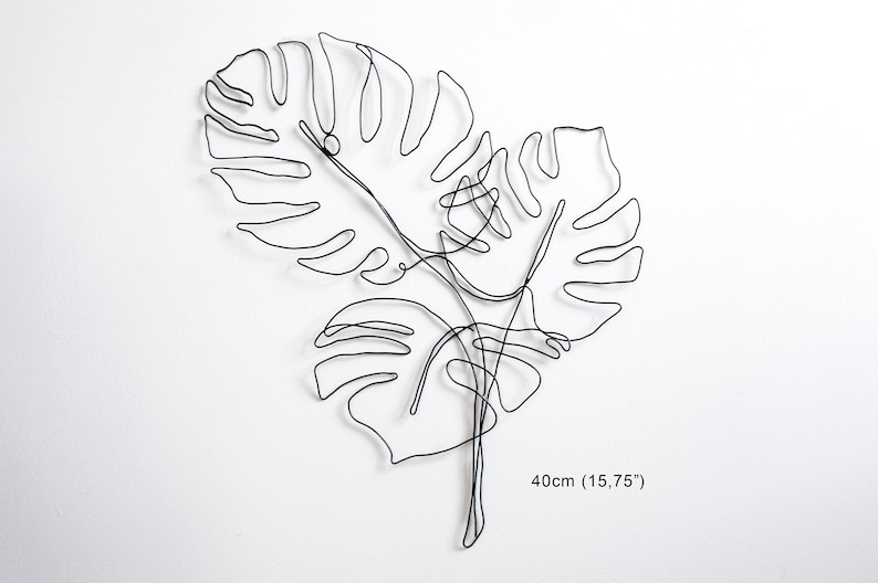 Handmade Monstera Leaves Wire Metal Sculpture. Minimalist | Etsy