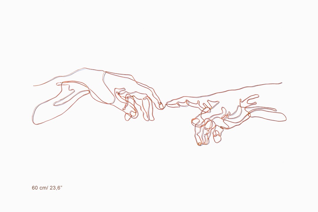 The Creation of Adam Wire Wall Art. Famous Hands Art Metal - Etsy