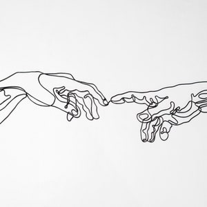The Creation of Adam Wire Wall Art. Famous Hands Art Metal | Etsy