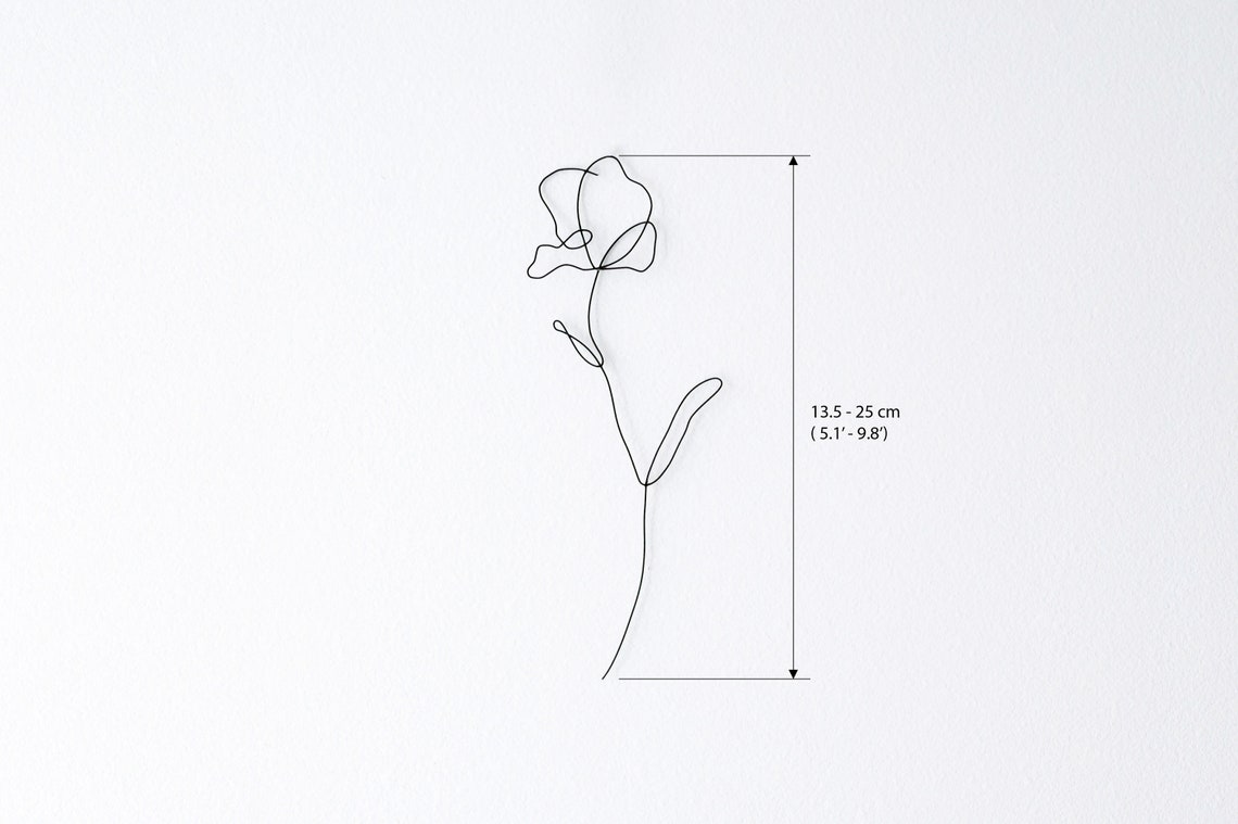 Handmade Poppy Flower Black Wire Sculpture. Metal Sculpture. - Etsy